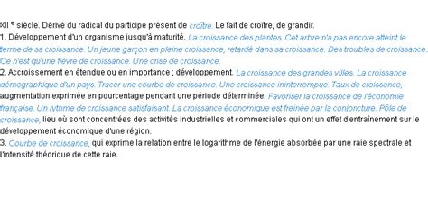 Croissance La Définition