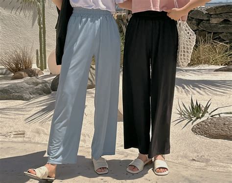 리리앤코 5만장 돌파♥ 기본롱 피에로 밴딩 와이드 팬츠 봄신상봄가을겨울하객룩출근룩데일리룩데이트룩빅사이즈스판신축성좋은찰랑부드러운여행룩휴양지