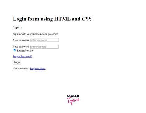 How to Create Login Page in HTML? - Scaler Topics