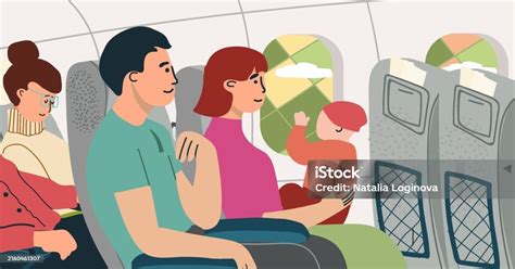 비행기로 여행하는 행복한 사람들 손 그리기 벡터 일러스트 레이 션입니다 가족에 대한 스톡 벡터 아트 및 기타 이미지 가족