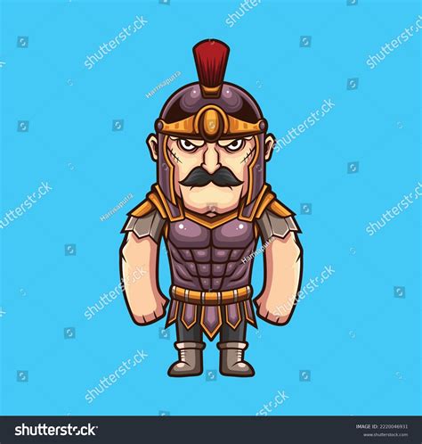 Vector Illustration Cute Gladiator Mascot Stock Vector Royalty Free