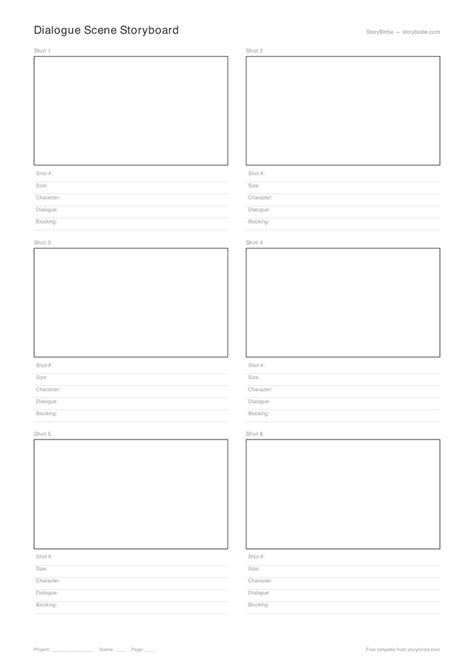 Free Storyboard And Shot List Templates — Printable Pdfs Storybirdie