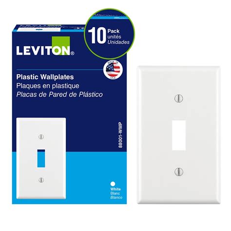 Leviton 1 Gang Toggle Switch Plate White 10 Pack The Home Depot