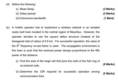 Solved D Define The Following I Mean Delay Ii Delay