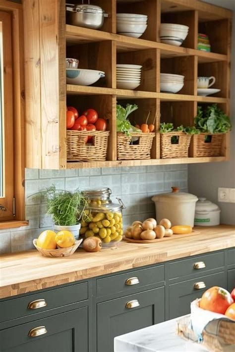Small Kitchen With Open Shelves And Cabinets Ideas