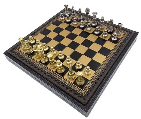 Casa Padrino Luxury Chess Set Black Gold Silver 28 X 28 X H 35 Cm