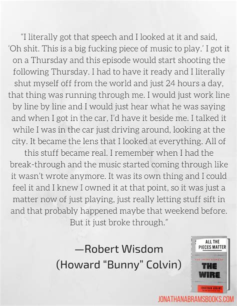 Actor Robert Wisdom On Bunny Colvins Paper Bag Speech Rthewire