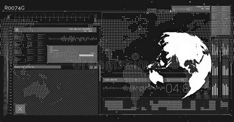 World Map And Data Processing Image Over Digital Interface With Graphs And Charts Stock Image