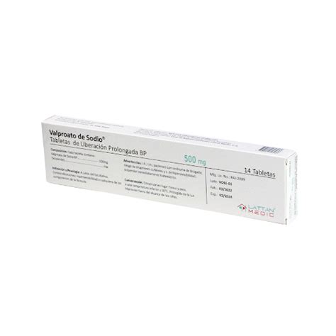 Valproato De Sodio Lp 500mg 14tabletas Lattan Medic