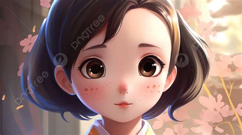 An Anime Girl Looking At The Camera Background Yumi Picture Background