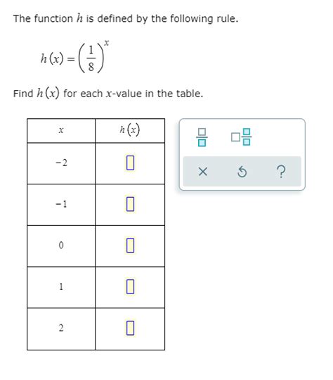 solved the function h is defined by the following rule h x