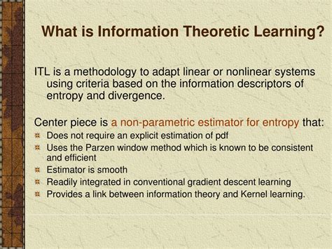 PPT Information Theoretic Signal Processing And Machine Learning PowerPoint Presentation ID