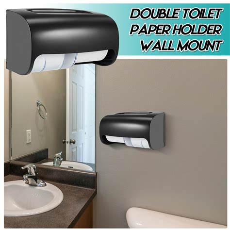 Maxcheck 2 Pieces Commercial Toilet Paper Dispenser Black Double Toilet