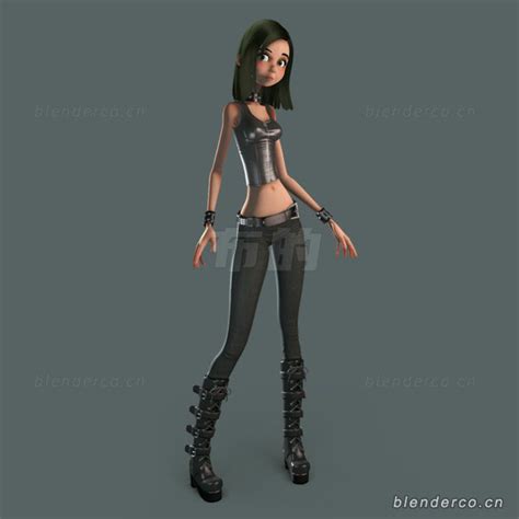 Blender女人女性女角色卡通模型 群友分享，作者不清楚了，知道的留言 Blender布的