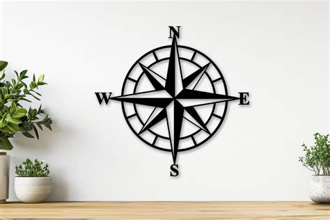Compass Svg Png Dxf Compass Rose Wall Art Nautical Compass Laser Cut