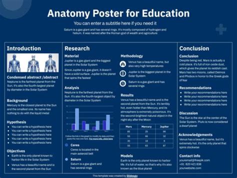 교육용 해부학 포스터 프레젠테이션