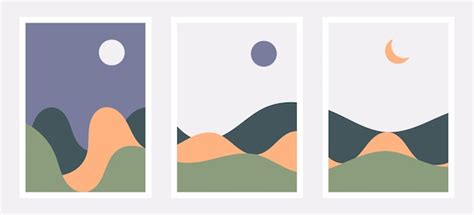 가정 장식을 위한 추상 파도 산입니다 추상 미술 인쇄입니다 산과 파도 예술 인쇄 프리미엄 벡터