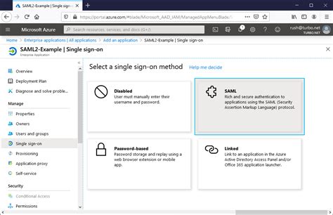 azure active directory with saml 2 0