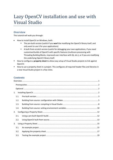 PDF Lazy OpenCV Installation And Use With Visual Studio EPS Personal DOKUMEN TIPS