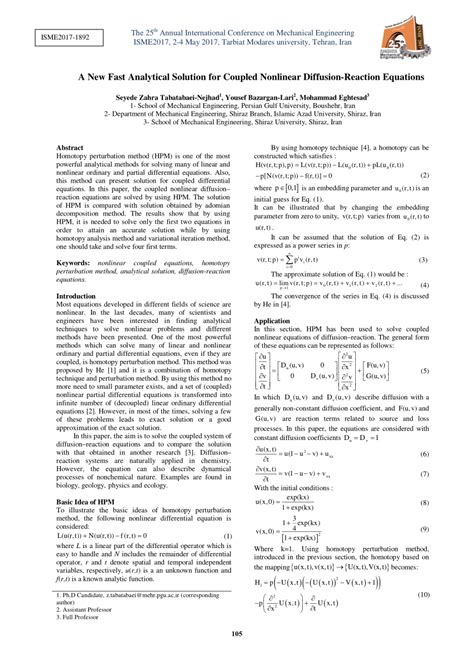 Pdf A New Fast Analytical Solution For Coupled Nonlinear Diffusion
