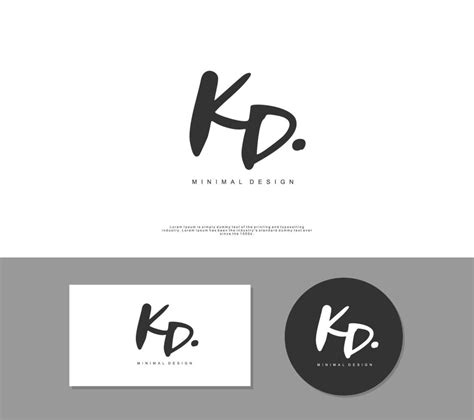 Kd Initial Handwriting Or Handwritten Logo For Identity Logo With Signature And Hand Drawn