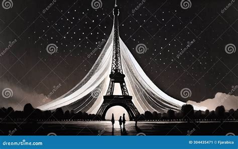Cartoon Eiffel Tower Stock Image Image Of Poster Skyline 304435471