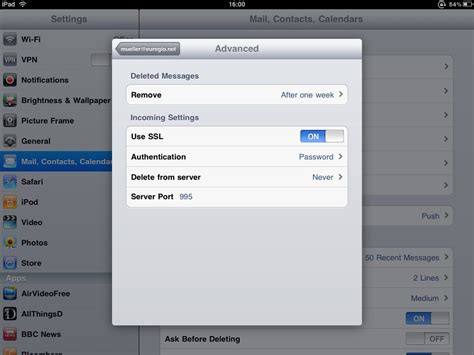 IPad Email Setup Euregio Net AG