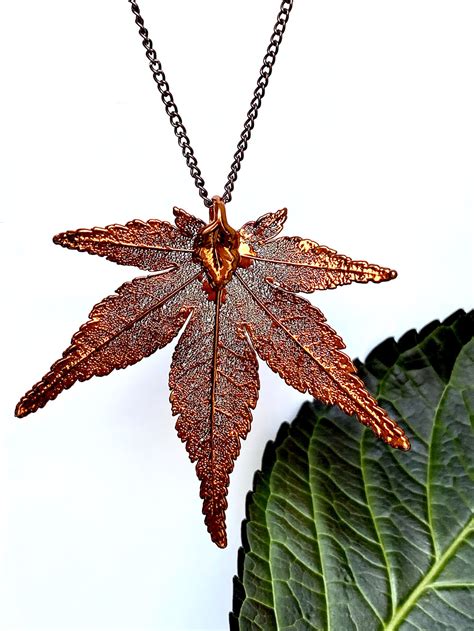 Hidden Wardrobe Japanese Maple Leaf Copper Pendant