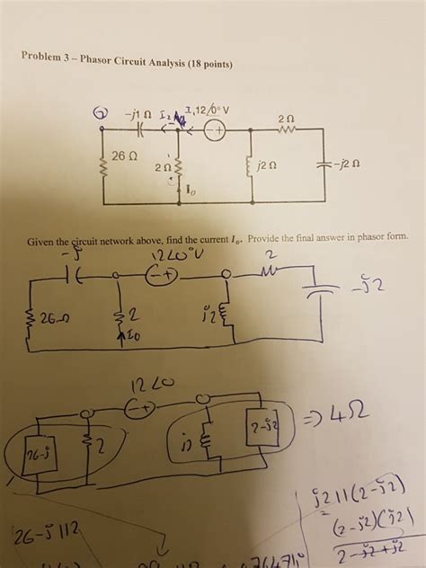 solved problem 3 phasor circuit analysis 18 points 2Ω 26
