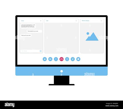 UI UX Template For Video Conferencing And Meetings Application On Computer Stock Vector Image