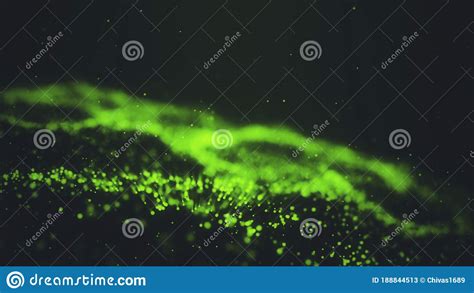 3rd loop abstract animation of glow particles with depth of field