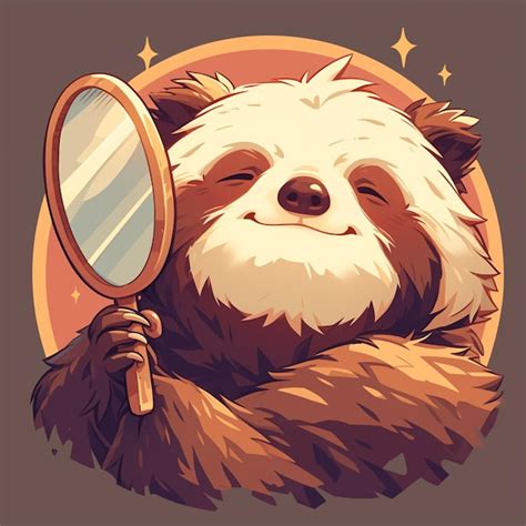 Premium Vector A Lazy Sloth Hairstylist Cartoon Style