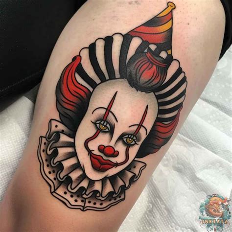 Tattoos Clown Creepy Funny Clown New School Tattoo By Hellyeah Tattoos