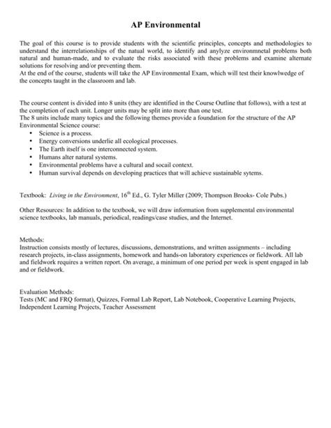 AP Environmental Science