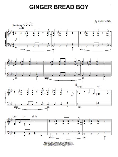 Ginger Bread Boy By Jimmy Heath Sheet Music For Piano Solo At Sheet