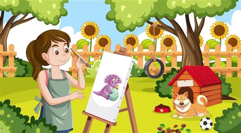 Chica De La Pubertad Dibujo Sobre Lienzo Vector Gratis