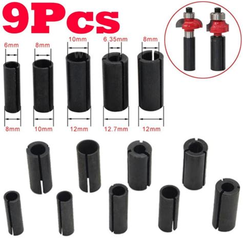 9pcs Router Bit Collet Adapter Set Paktec Nz