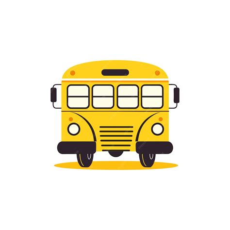 흰색 바탕에 스쿨 버스 아이콘 실루엣 프리미엄 벡터