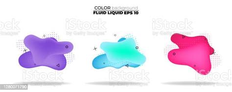 유체 모양 벡터 세트 네온 색으로 그라데이션 액체 전단지 분개 기프트 카드 벽에 포스터 방문 페이지 커버북 배너 소셜 미디어 게시의 디자인을위한 항목 0명에 대한 스톡 벡터