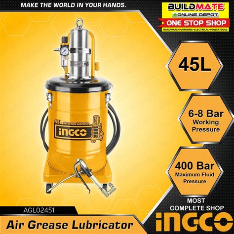 Ingco Pneumatic Air Grease Lubricator 45l Air Grease Gun Pump Air Grea