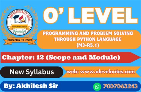 O Level Notes M3 R51 O Level Notes