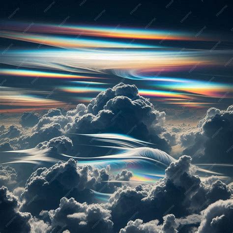 Cloud Iridescence With Soft Rainbow Hues Premium Ai Generated Image