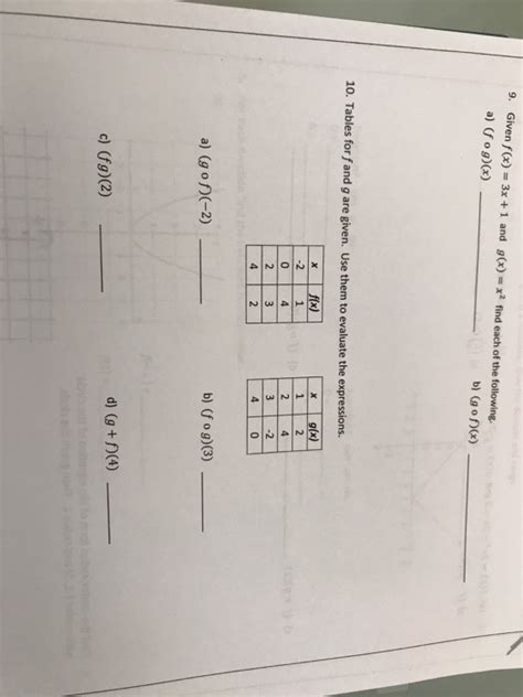solved 9 given fx 3x 1 and gx x find each of the