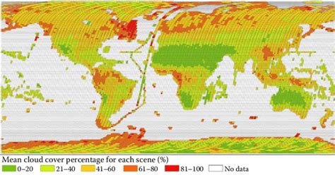1 Mean Global Cloud Cover Percentage Calculated Based On All Available