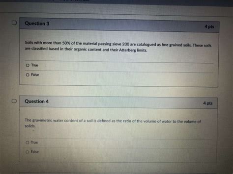 Solved Question 3 4 Pts Soils With More Than 50 Of The Chegg Com