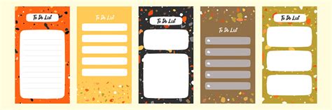 체크 리스트 빈 매일 주간 플래너를 할 다채로운의 컬렉션을 설정합니다 추상테라초 패턴 모자이크 플랫 디자인과 소셜 미디어 이야기 웹 배너 템플릿 레이아웃에 적합 가을에 대한