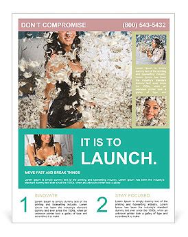 Sexy Woman Playing With Feathers Flyer Template Design ID SmileTemplates Com