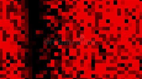 Abstract Red Pixel Mosaic Particles Moving On Black Background Seamless Loop Animation