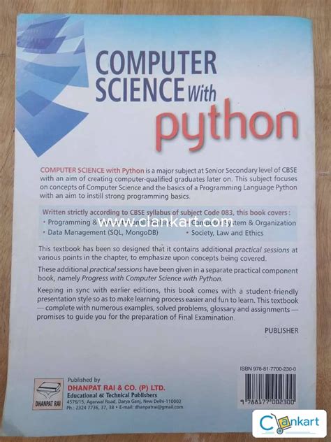 buy computer science in python 11th class book in good condition at