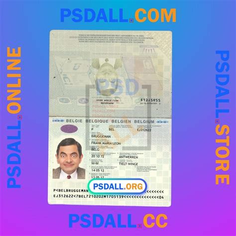 Belgium Passport Psd Template